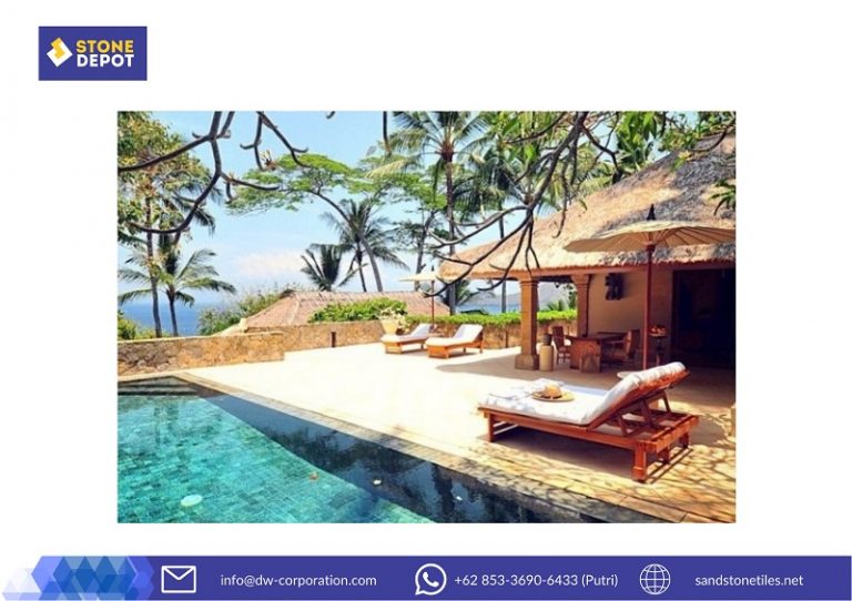 Beautiful Modern Pools Design Ideas with Bali Stone Tiles