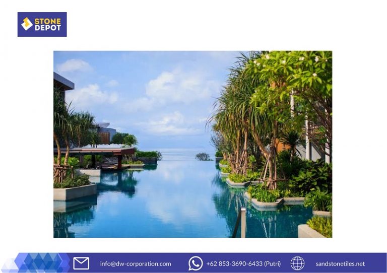 Beautiful Modern Pools Design Ideas with Bali Stone Tiles